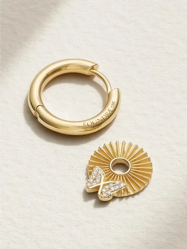 FOUNDRAE Reverie 18-karat Diamond Single Hoop Earring