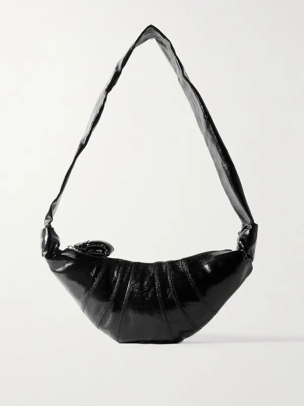 LEMAIRE Croissant Small Coated-canvas Shoulder Bag - Black