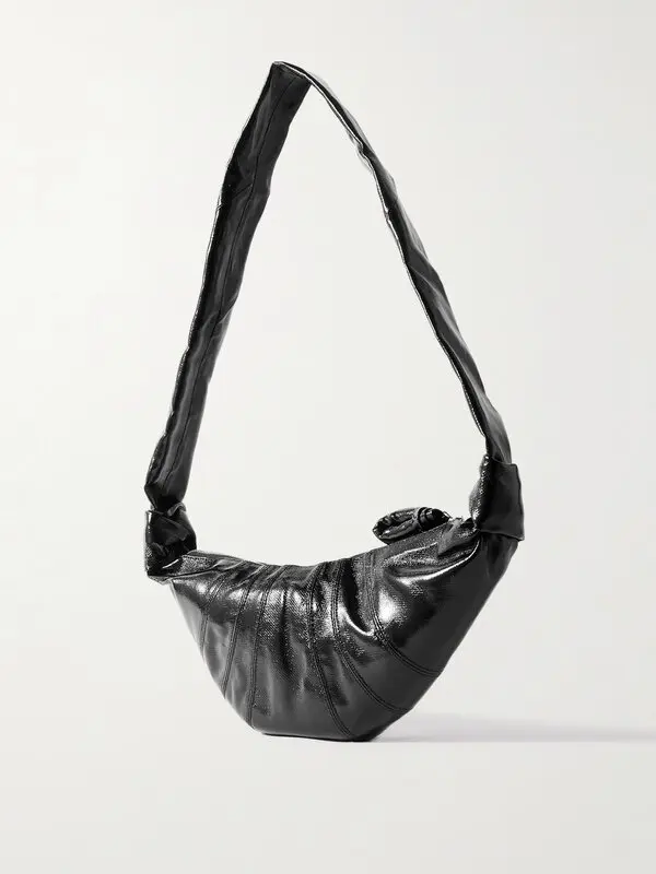 LEMAIRE Croissant Small Coated-canvas Shoulder Bag - Black