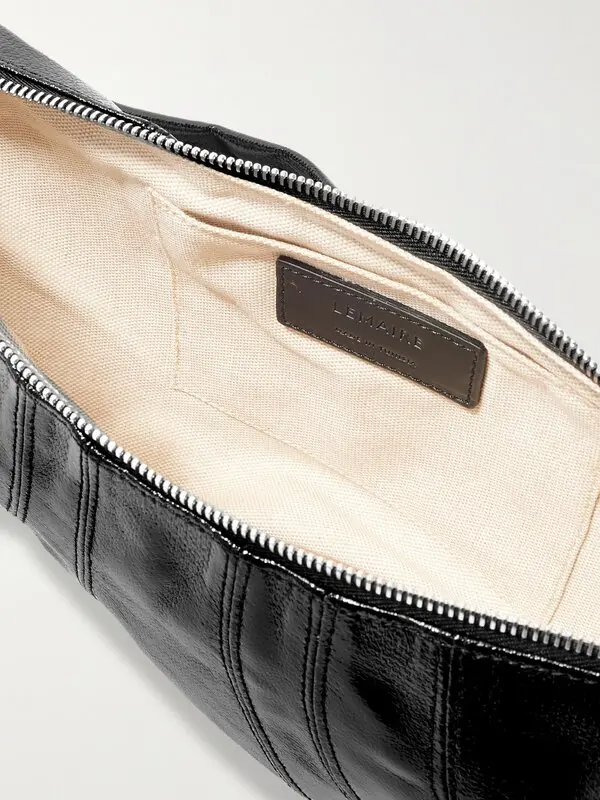 LEMAIRE Croissant Small Coated-canvas Shoulder Bag - Black