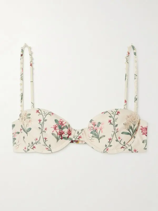 Agua Bendita Magdalena Orquidea Bikini Top - Neutrals