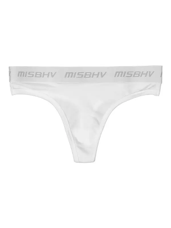 MISBHV Logo Waistband Thong - White