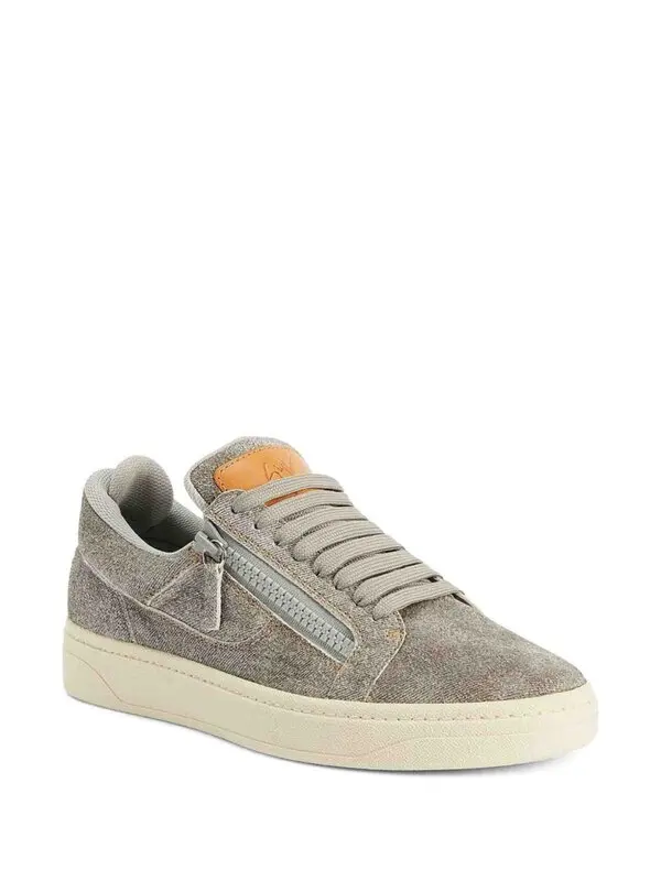 GIUSEPPE ZANOTTI Double-zip Low-top Sneakers - Grey