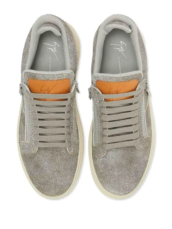 GIUSEPPE ZANOTTI Double-zip Low-top Sneakers - Grey