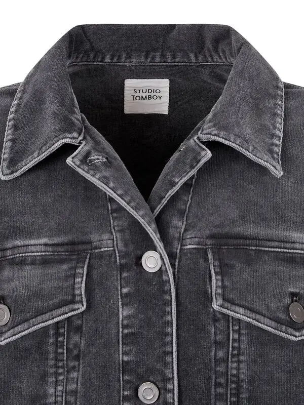 STUDIO TOMBOY Corduroy Cropped Jacket - Grey