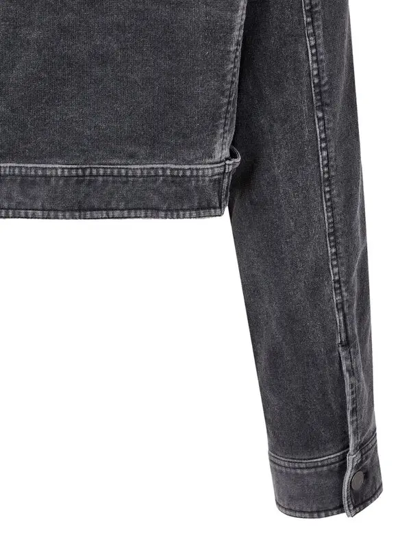 STUDIO TOMBOY Corduroy Cropped Jacket - Grey