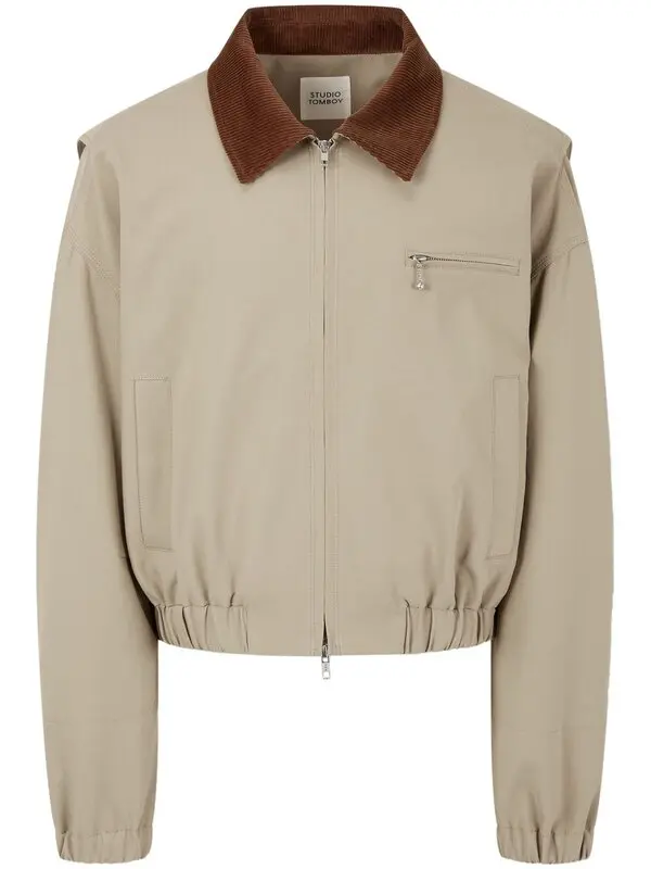 STUDIO TOMBOY Trimmed Bomber Jacket - Neutrals