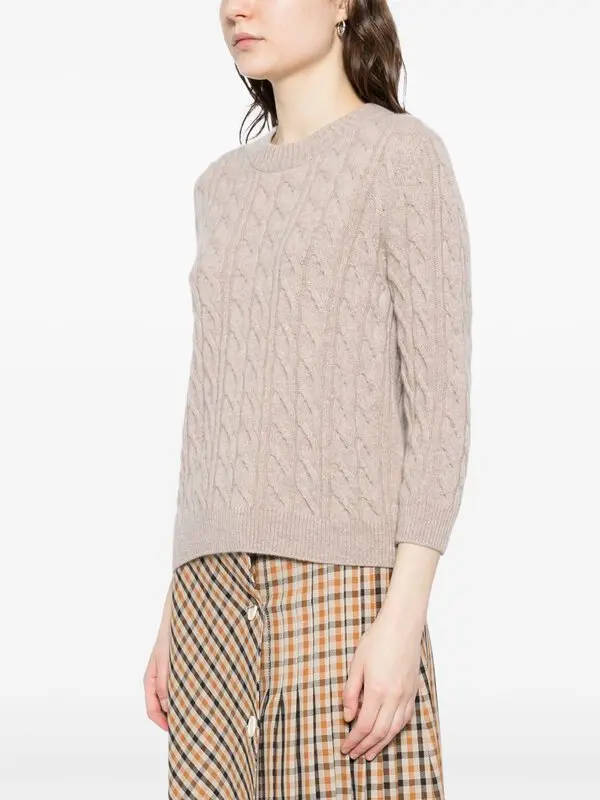 N.peal Emilia Cable Pullover - Brown