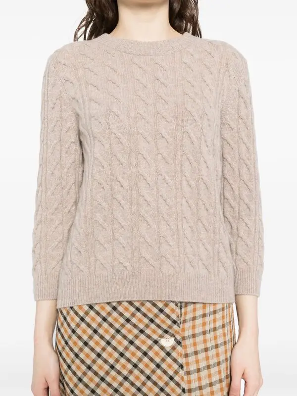 N.peal Emilia Cable Pullover - Brown