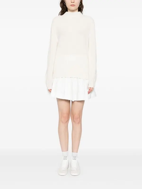 N.peal Ribbed Funnel Neck Pullover Sweater