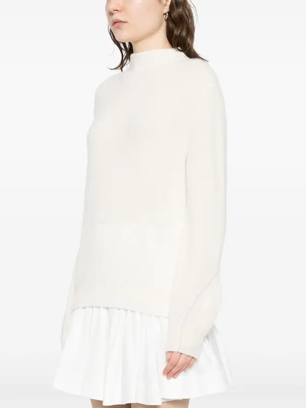 N.peal Ribbed Funnel Neck Pullover Sweater