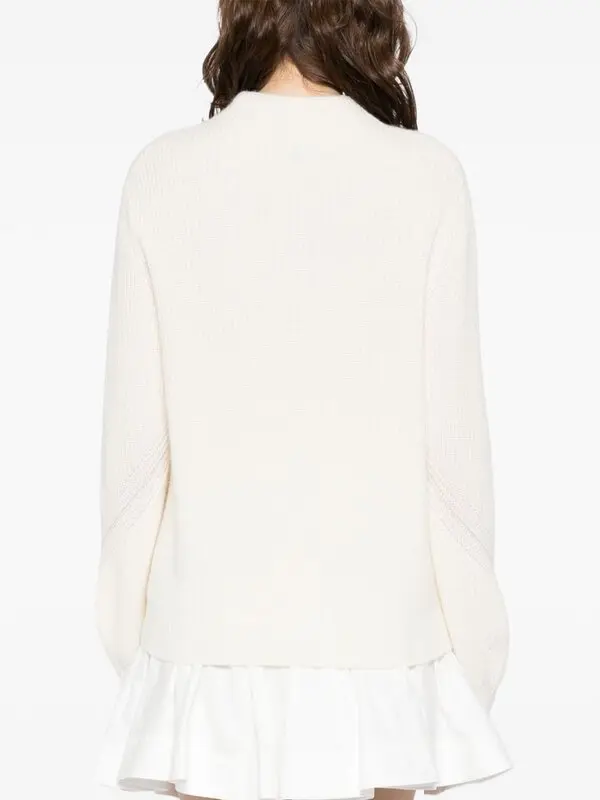 N.peal Ribbed Funnel Neck Pullover Sweater