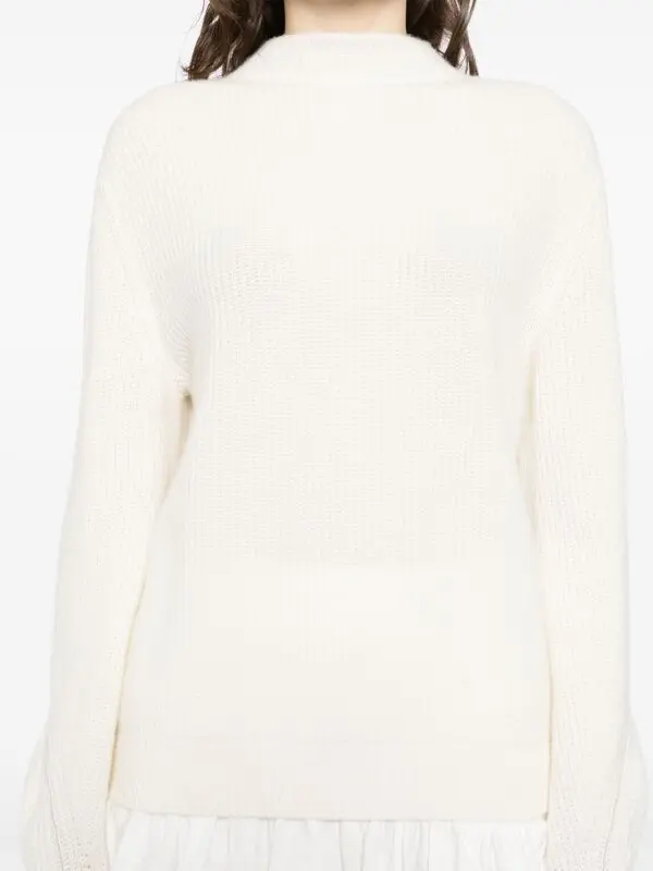 N.peal Ribbed Funnel Neck Pullover Sweater