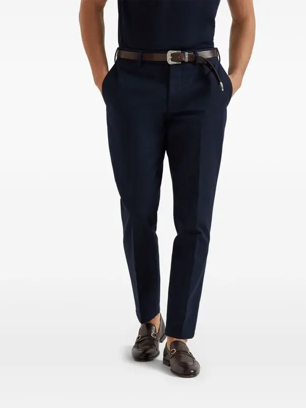 Brunello Cucinelli Gabardine-weave Trousers - Blue