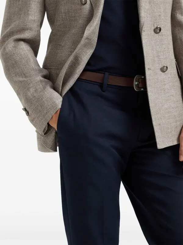 Brunello Cucinelli Gabardine-weave Trousers - Blue