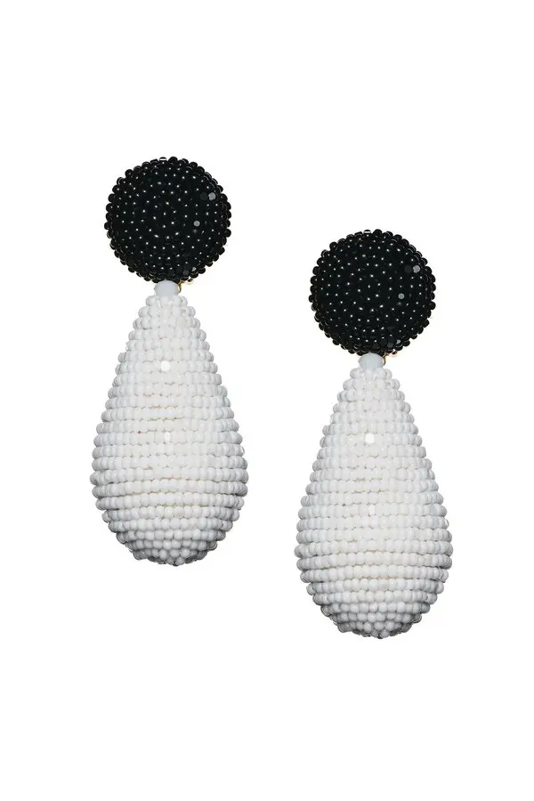 Sachin & Babi Alena Clip-on Earrings - White/jet