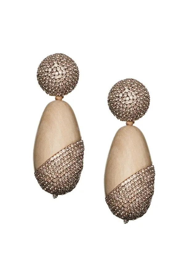 Sachin & Babi Christina Clip-on Earrings - Panto Wood/rose Gold