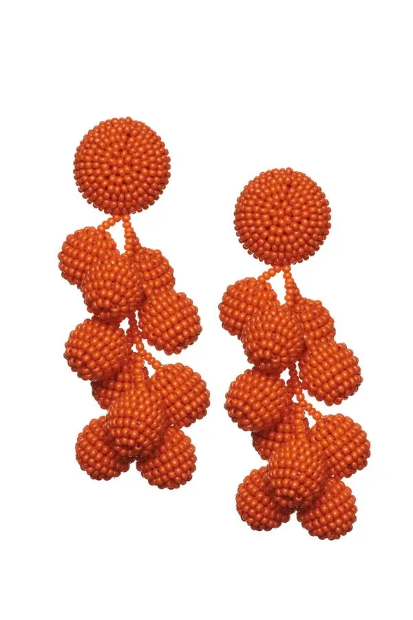 Sachin & Babi Coconuts Clip-on Earrings - Bright Orange