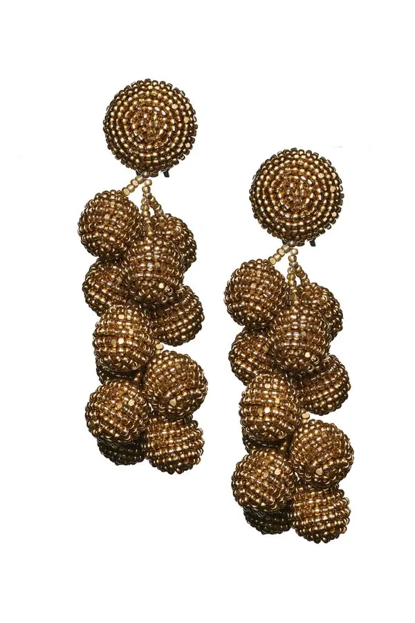 Sachin & Babi Coconuts Beaded Clip-on Earrings - Gold