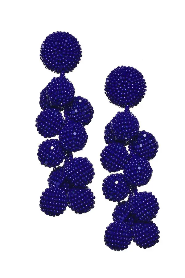 Sachin & Babi Coconuts Beaded Clip-on Earrings - Imperial Blue