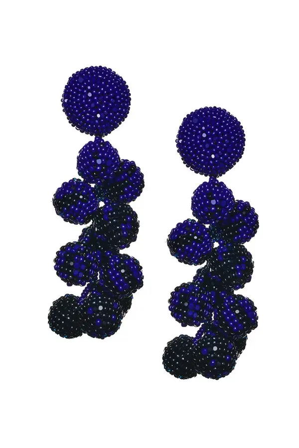 Sachin & Babi Coconuts Clip-on Dangle Earrings - Imperial Blue/navy