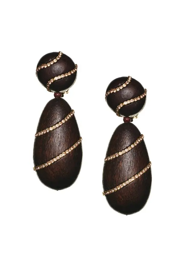 Sachin & Babi Hudson Clip-on Earrings - Roble Wood/champagne