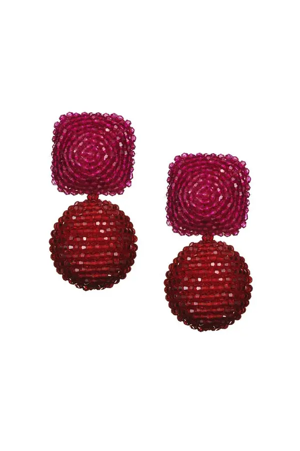 Sachin & Babi Lydia Beaded Earrings - Raspberry/ruby