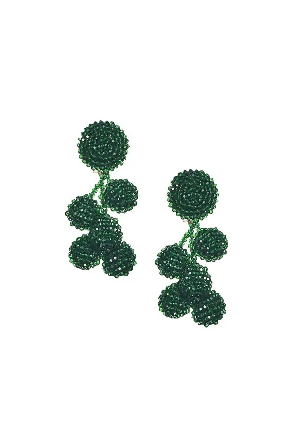 Sachin & Babi Mini Coconuts Clip-on Earrings - Emerald