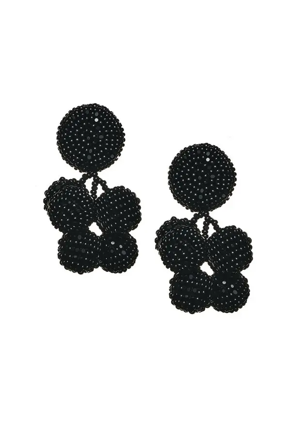 Sachin & Babi Beaded Clip-on Earrings - Jet