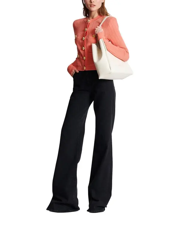 Balmain Buttoned Fine Knit Cardigan Cardigan Size Viscose, Polyester