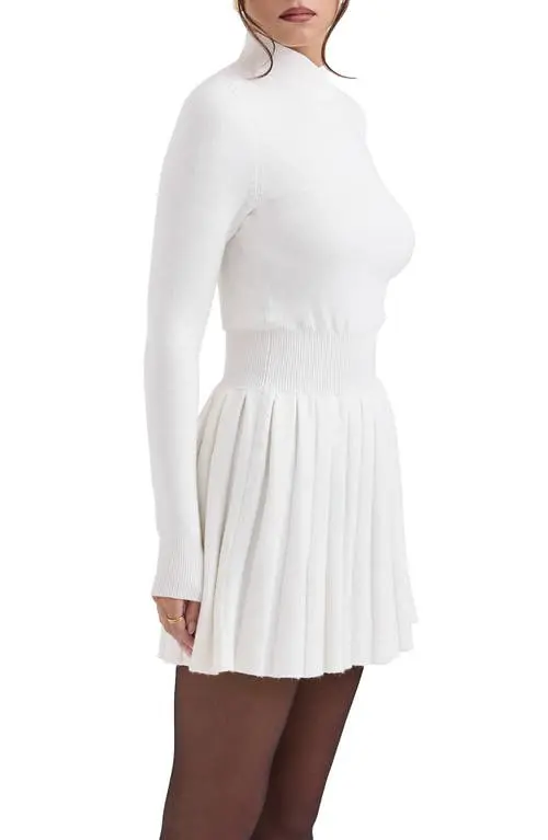 House Of Cb Willow Mock Neck Long Sleeve Mini Sweater Dress