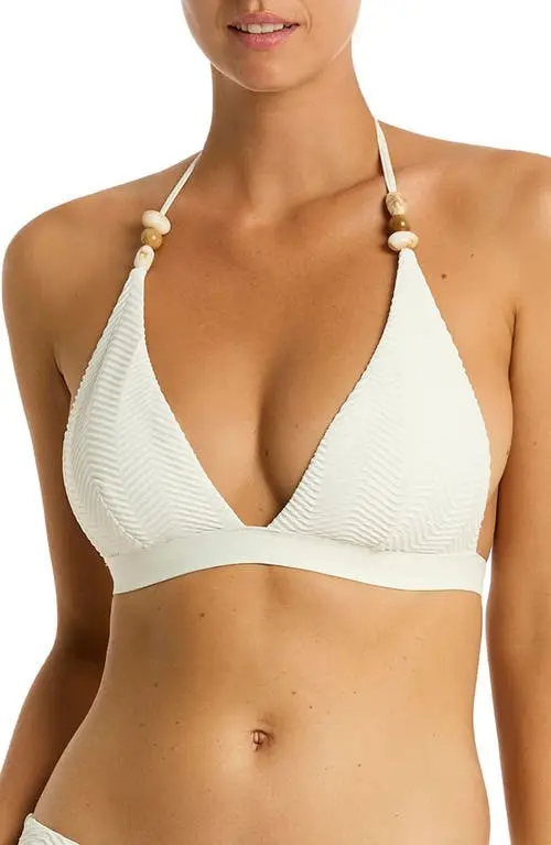 SEA LEVEL Caracus Triangle Halter Bikini Top - Coconut