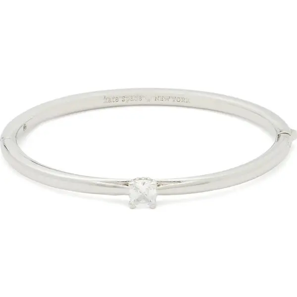 Kate Spade New York Little Luxuries Hinge Bangle Bracelet - Clear/silver
