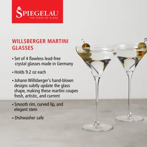 SPIEGELAU Willsberger Martini Glass Set Of 4
