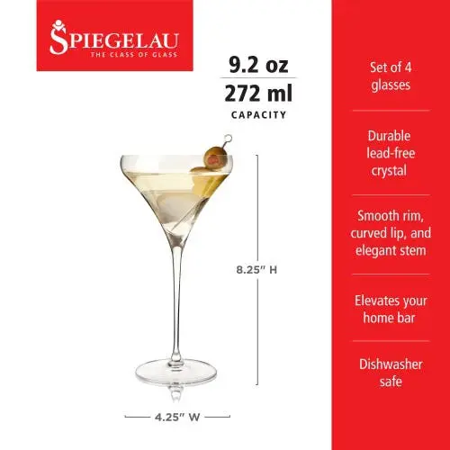 SPIEGELAU Willsberger Martini Glass Set Of 4