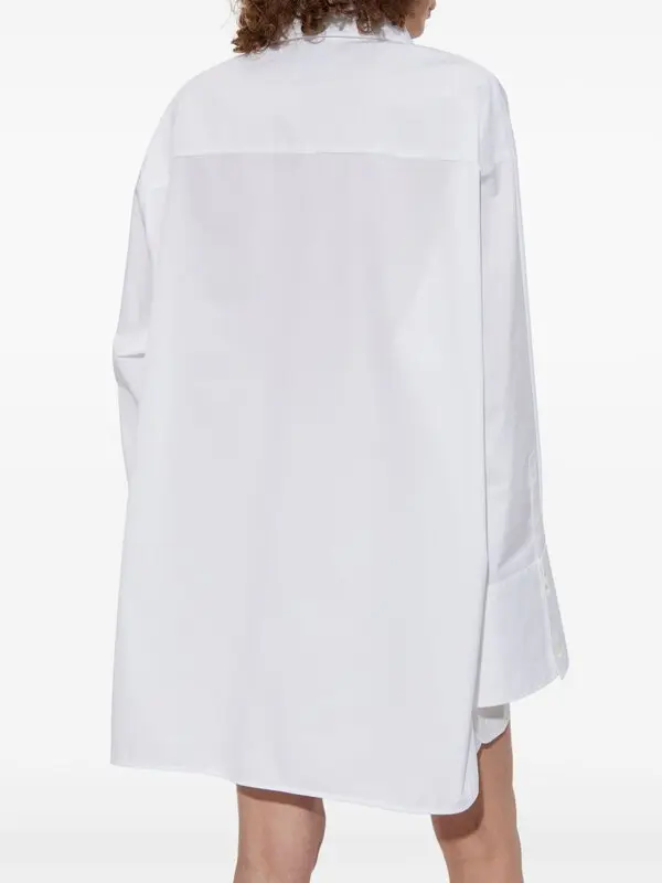 Off-White Embroidered Shirt Dress