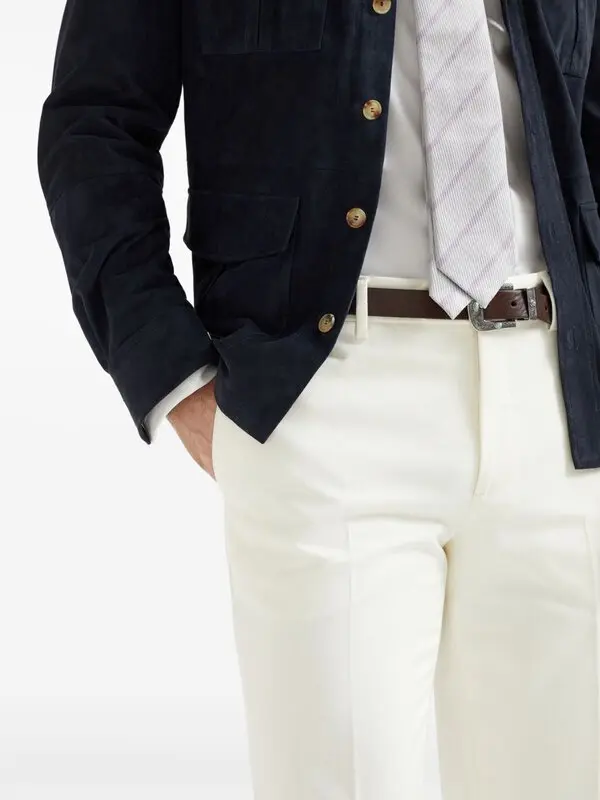 Brunello Cucinelli Gabardine Trousers - White