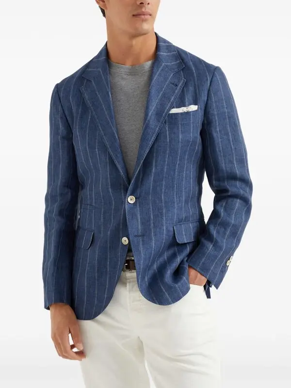 Brunello Cucinelli Twill Blazer - Blue