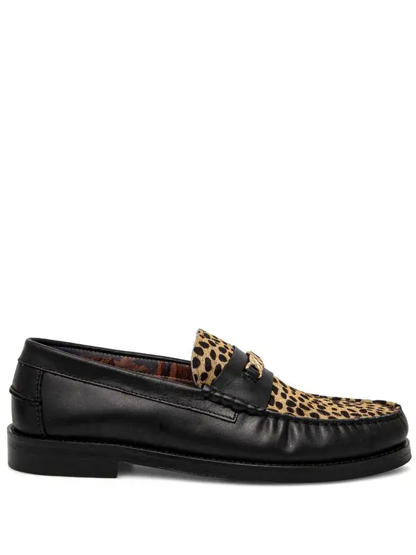 NAKED WOLFE Roma Leopard Print Loafers