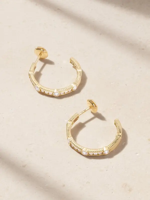 VILTIER Rayon 18-karat Diamond Hoop Earrings - Gold