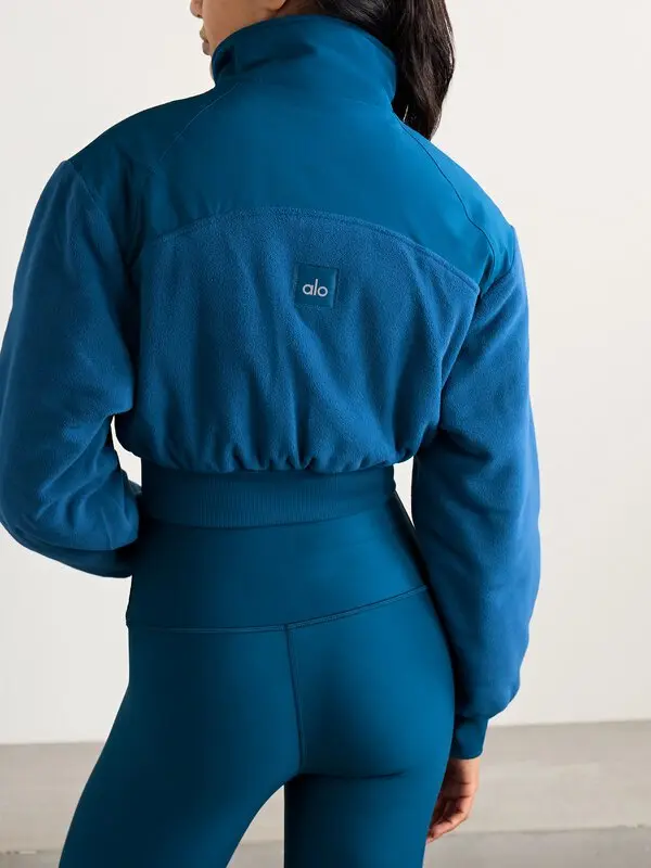 Alo Yoga Wintry Mix Cropped Jacket In Blue - 40% Off | Editorialist
