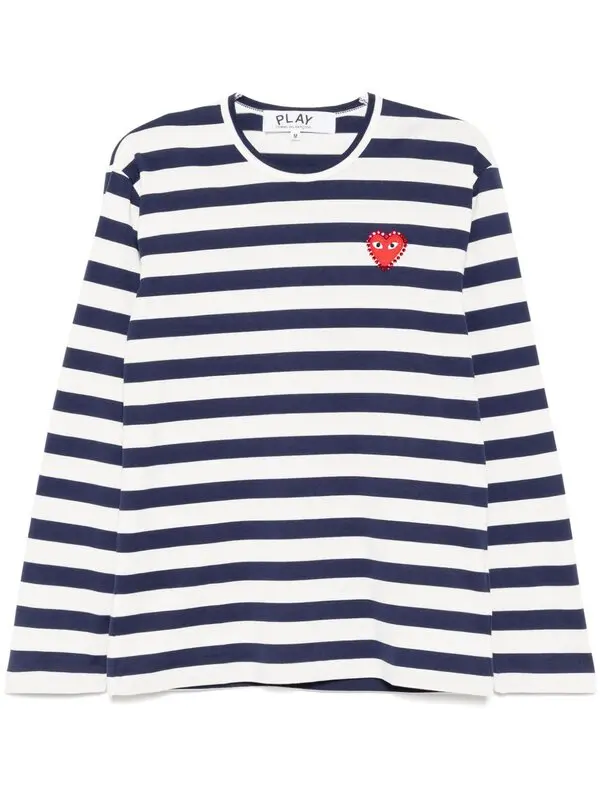 Play Comme Des Garcon Striped T-shirt - White