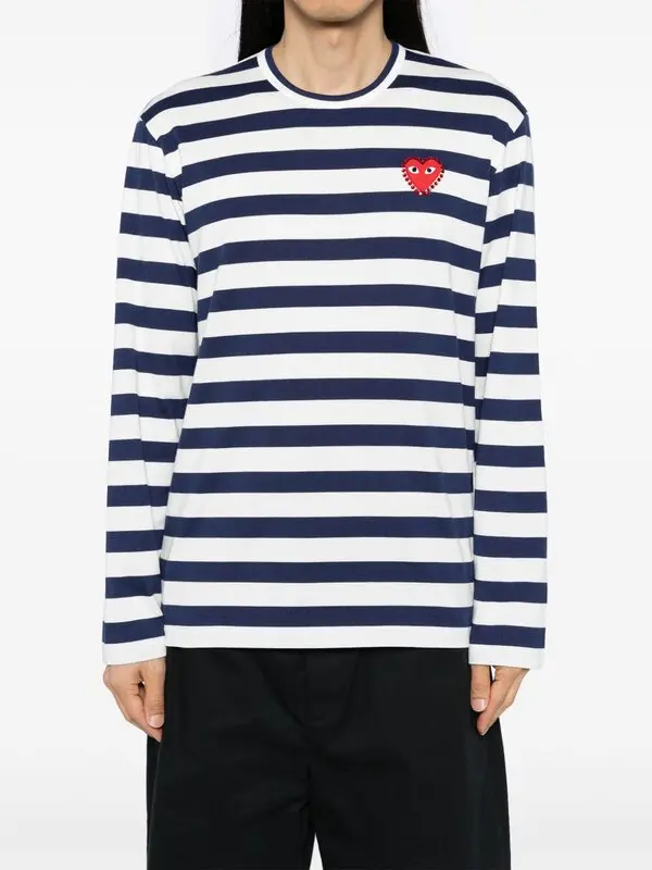 Play Comme Des Garcon Striped T-shirt - White