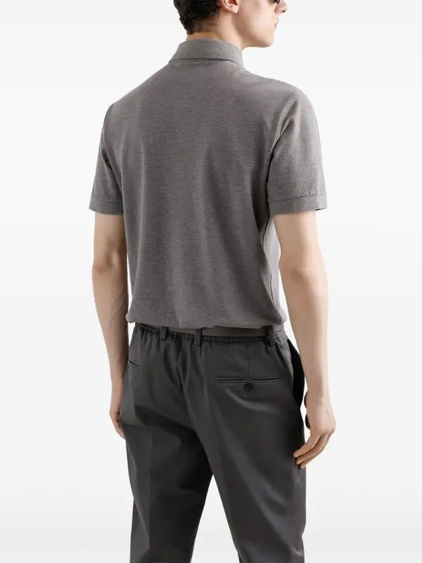 Dolce & Gabbana Logo-plaque Polo Shirt - Grey