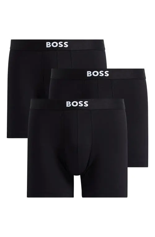 BOSS 3-pack One Stretch Cotton Boxer Briefs - Black