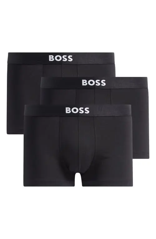 BOSS 3-pack One Stretch Cotton Trunks - Black