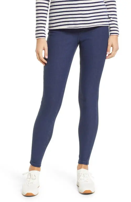 Hue Fleece Lined Denim Leggings - Med Wash