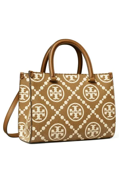 Tory Burch T Monogram Embossed Leather Tote - Walnut
