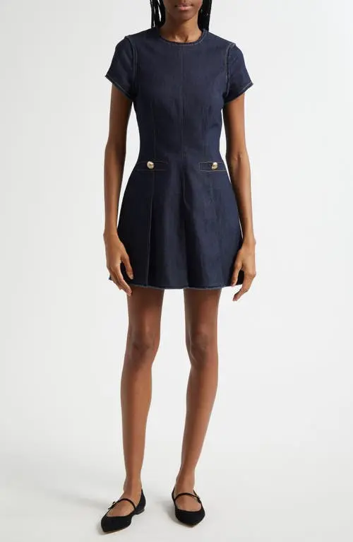 Cinq À Sept Nova Denim Fit-and-flare Dress - Indigo