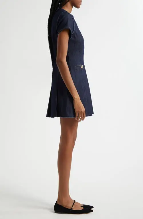 Cinq À Sept Nova Denim Fit-and-flare Dress - Indigo